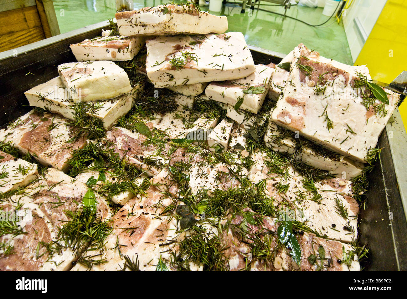 The processing of lard of Arnad Province of Aosta Italy Stock Photo - Alamy