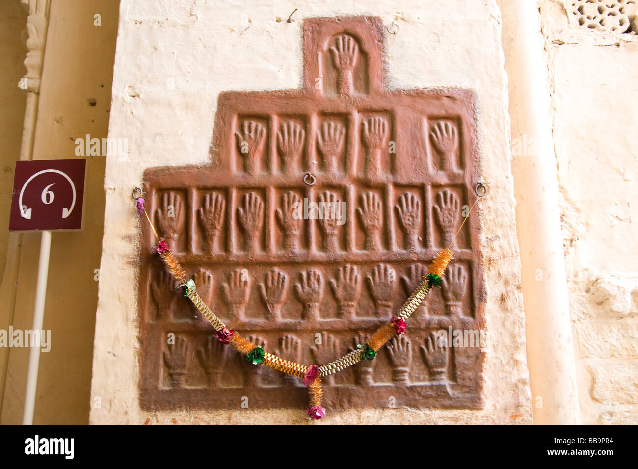 India Rajasthan Jodhpur Mehrangarh fort The handprints of the wives of ...