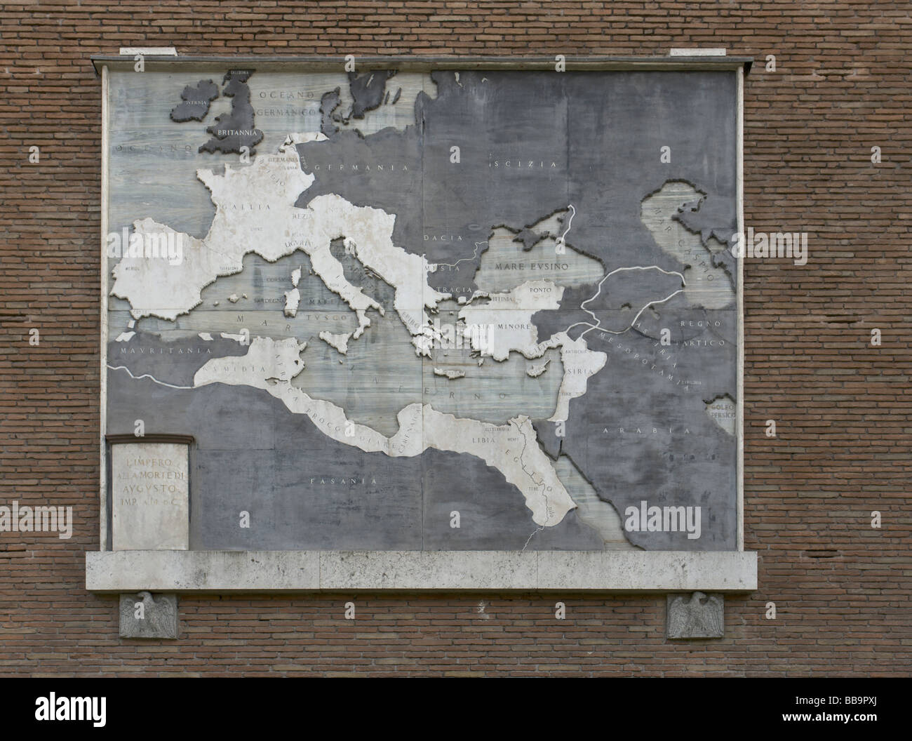 Marble map on the via dei Fori Imperiali in Rome Stock Photo - Alamy
