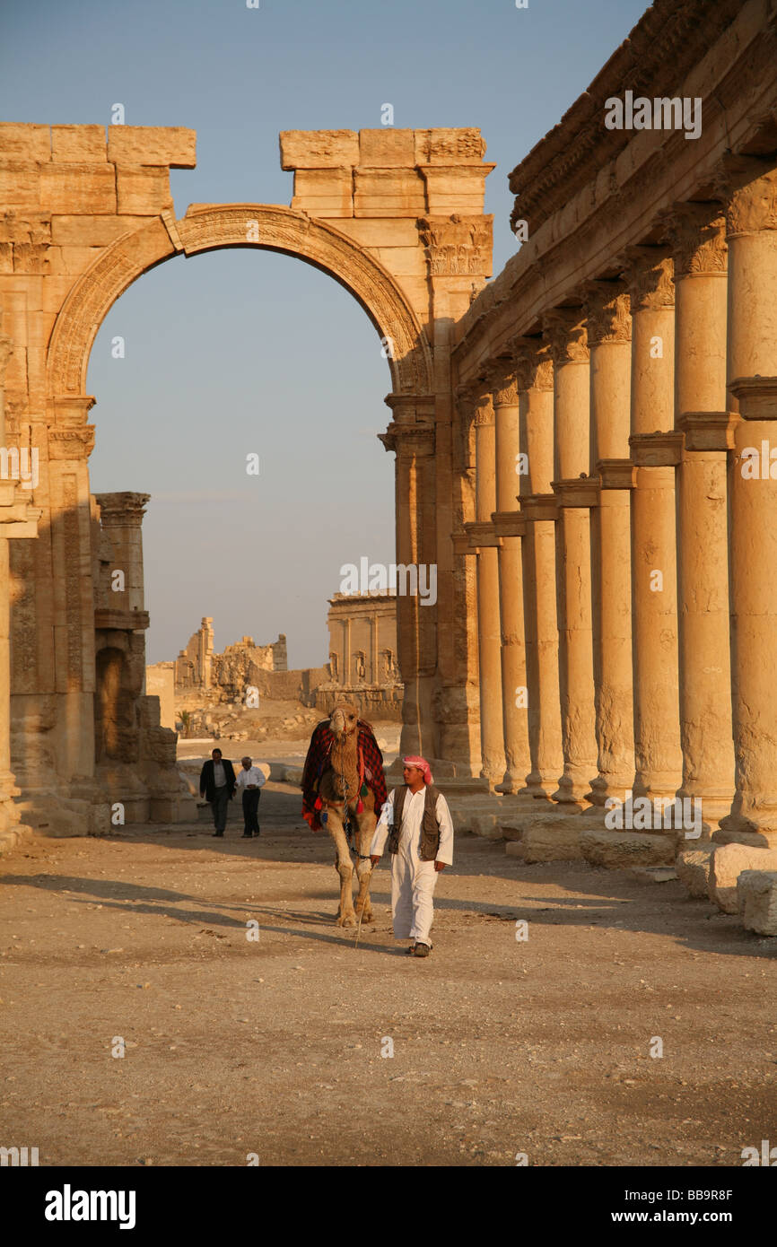 Monumental arch and colonnaded street Palmyra Syria Stock Photo - Alamy