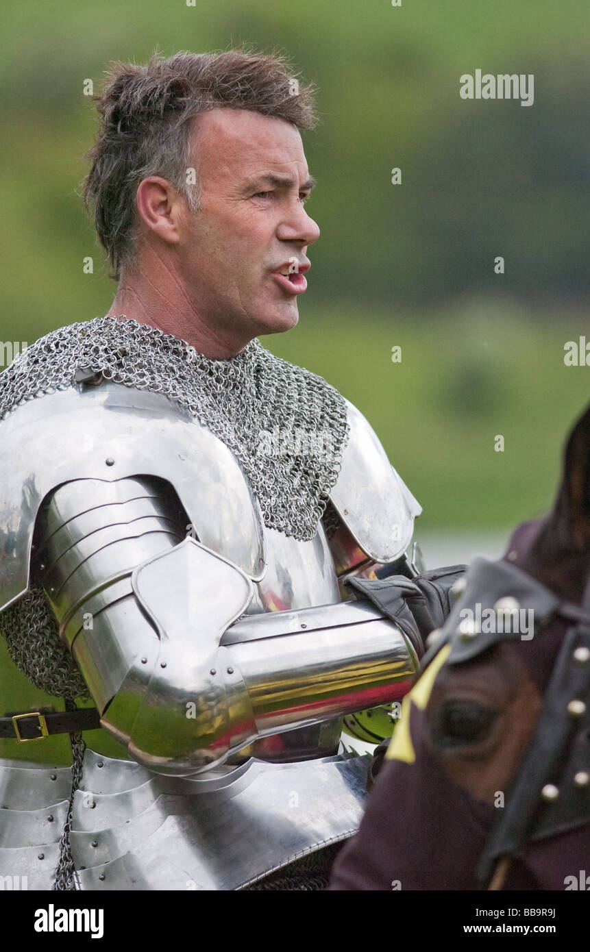 Knight in armour on horseback Stock Photo - Alamy