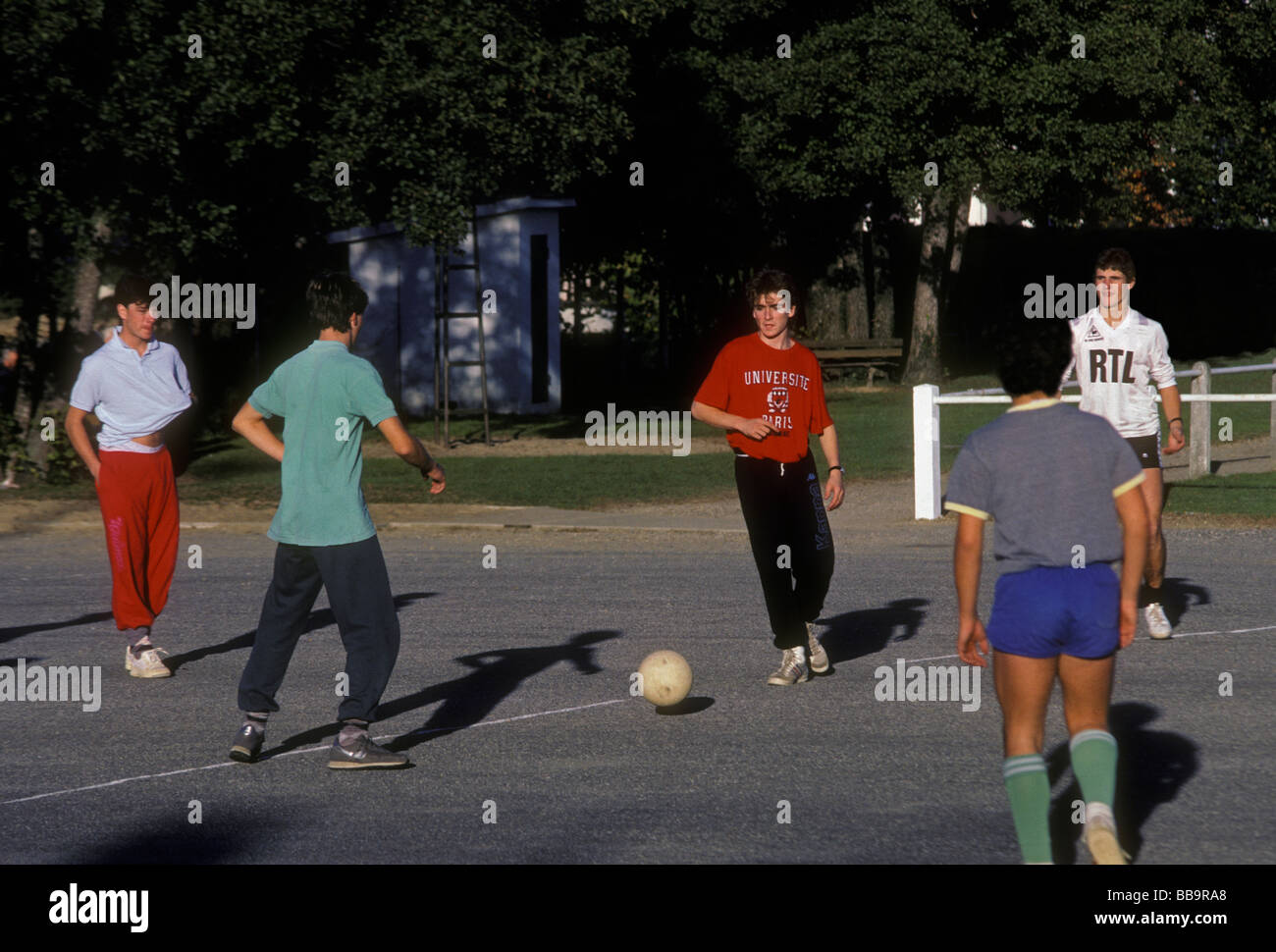 French Basque students, students playing soccer, teenage boys, soccer ...