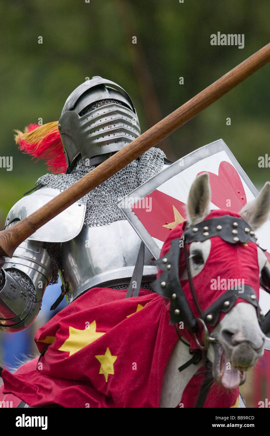 Knight in armour on horseback Stock Photo - Alamy
