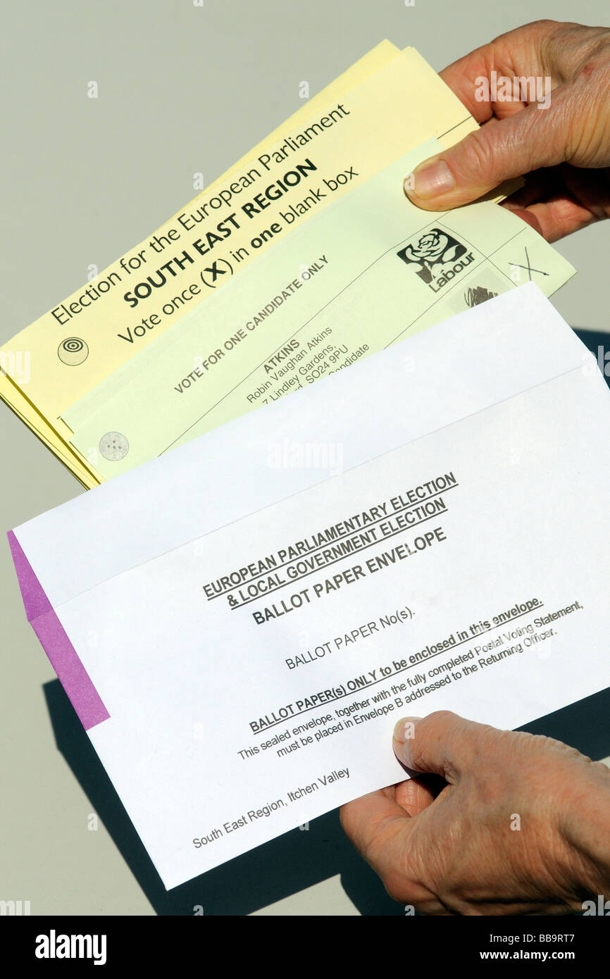 Postal voters ballot papers for the European Parliament and Local ...