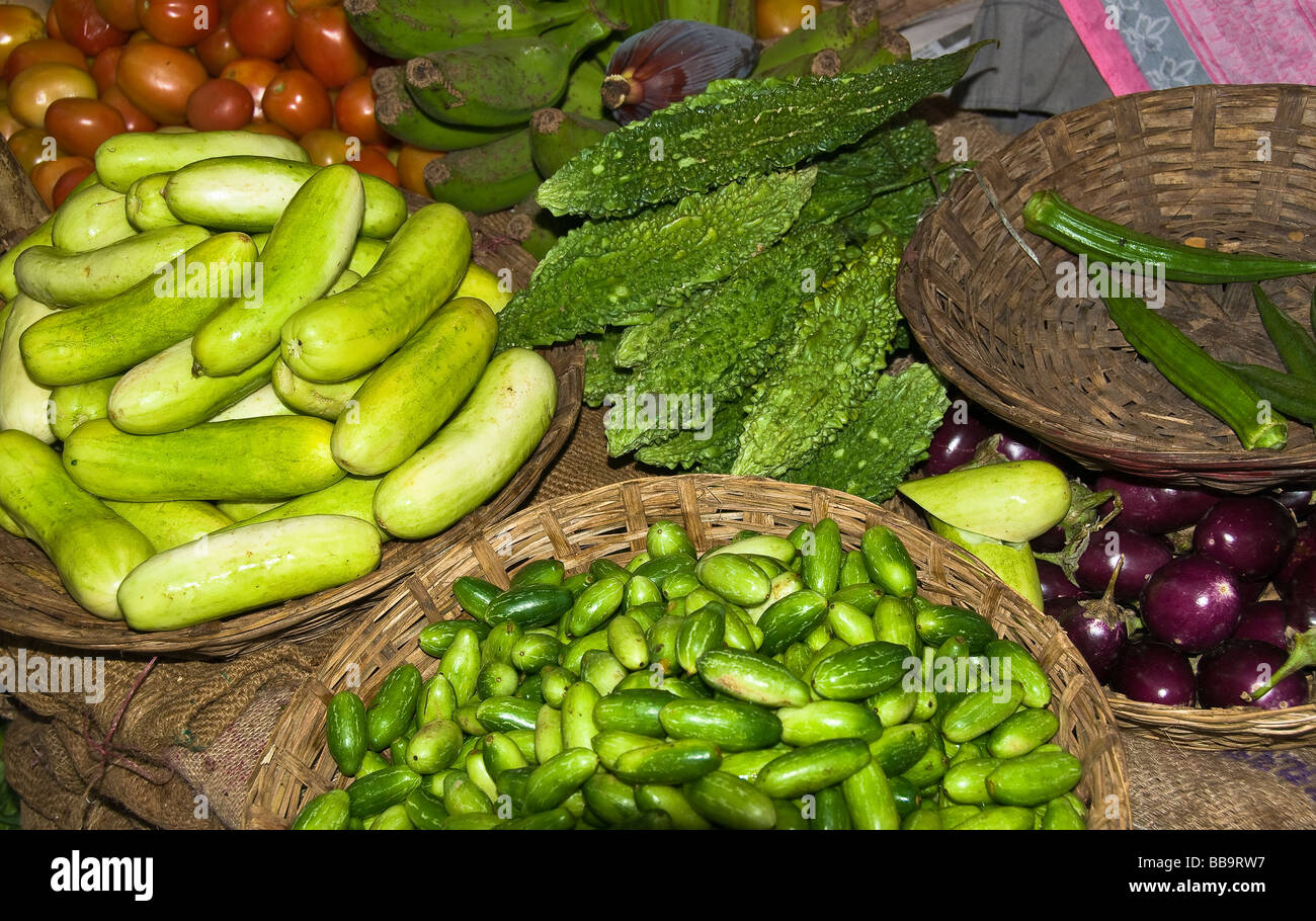 Vegetables stall in the Panjim Market Goa India Stock Photo - Alamy