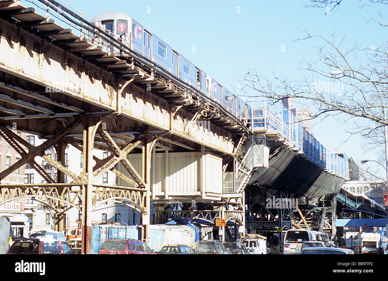 New York, IRT Viaduct; Manhattan Valley Viaduct Stock Photo - Alamy