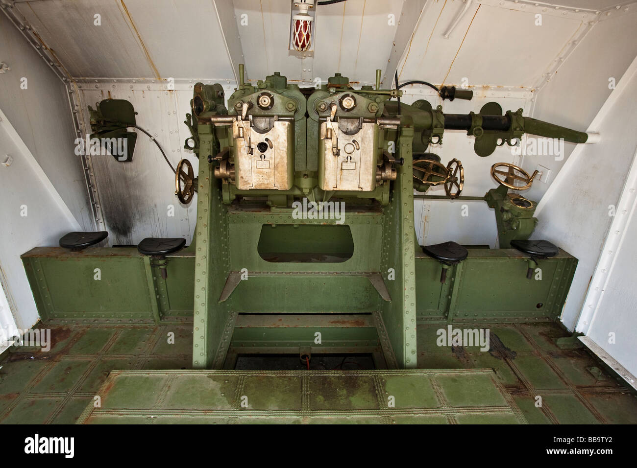 Interior view of a gun turret at Fort Rodd Hill in Victoria BC Canada ...