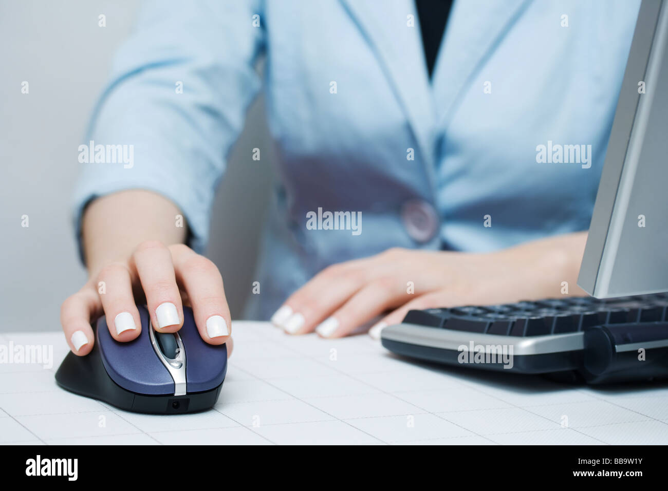 Female hands working on the computer Stock Photo - Alamy
