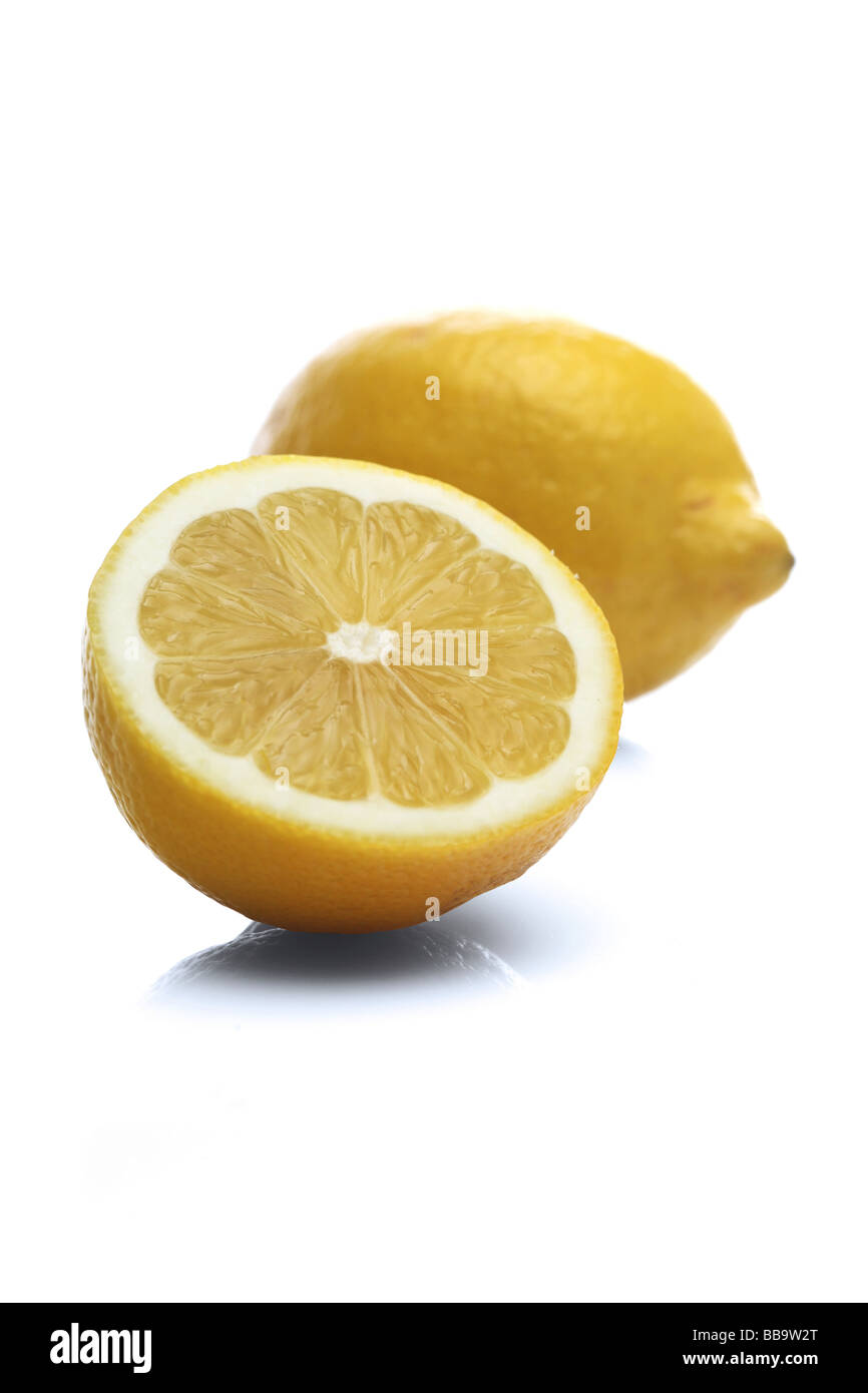 Lemon whole and sliced Cut Out Stock Images & Pictures - Alamy