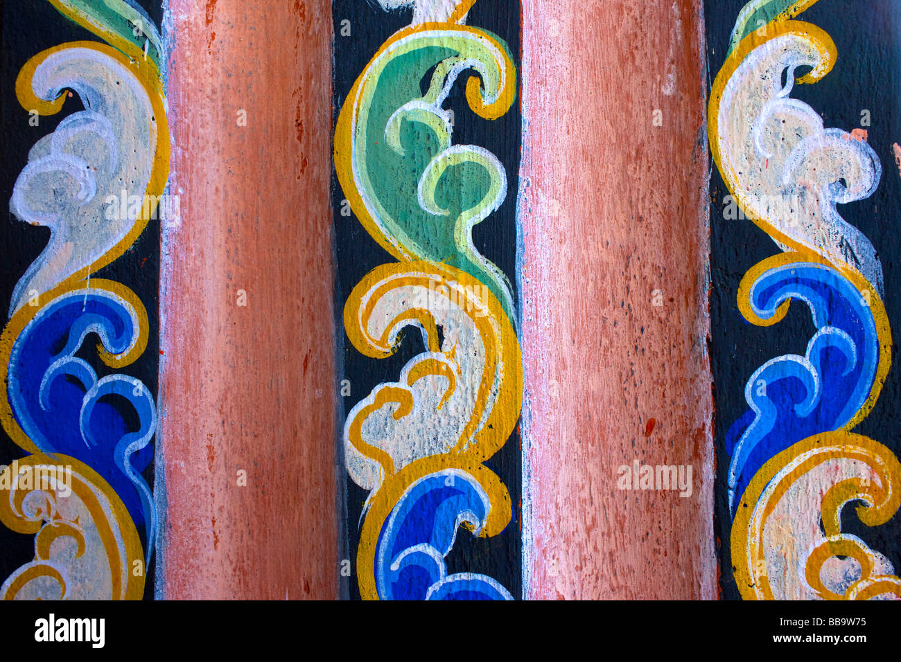 wall painting pattern in Mongor Bhutan Stock Photo - Alamy
