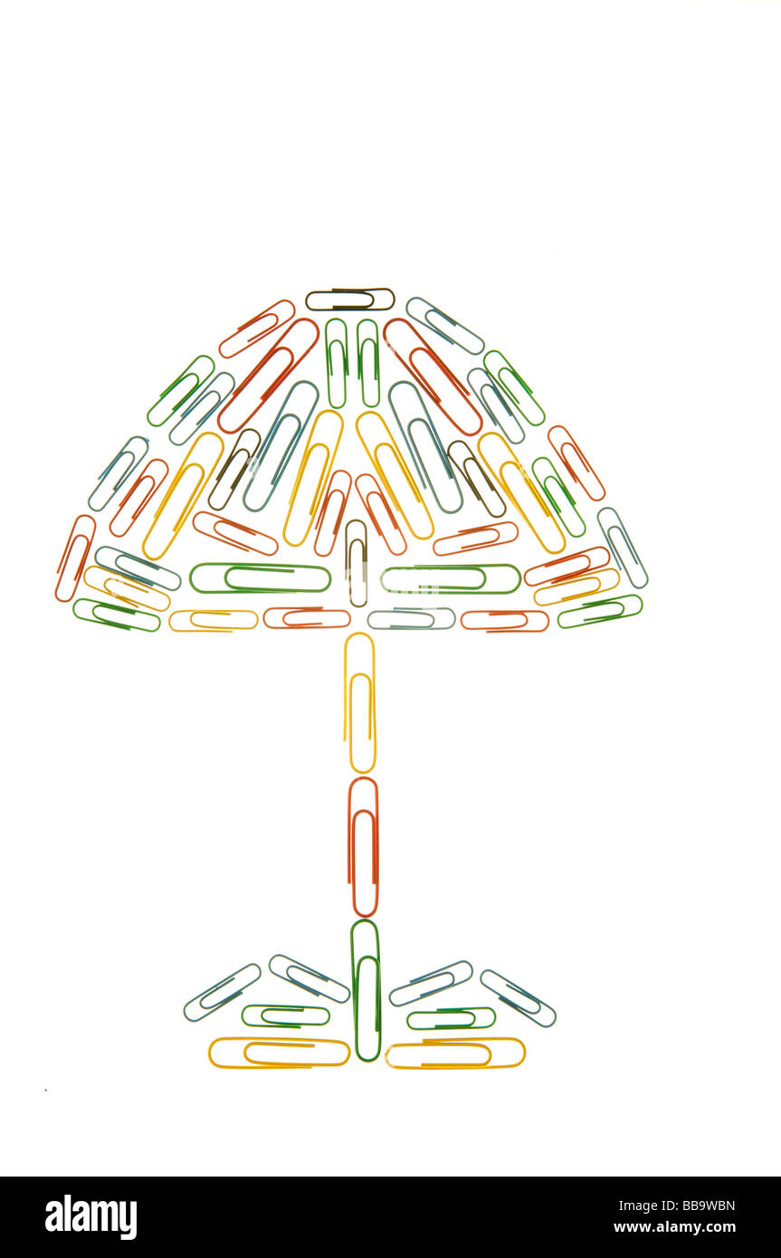 Paper clip parasol at the beach Stock Photo - Alamy