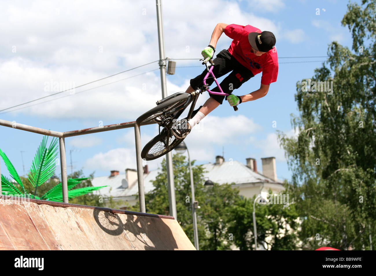 BMX biker jump Stock Photo - Alamy