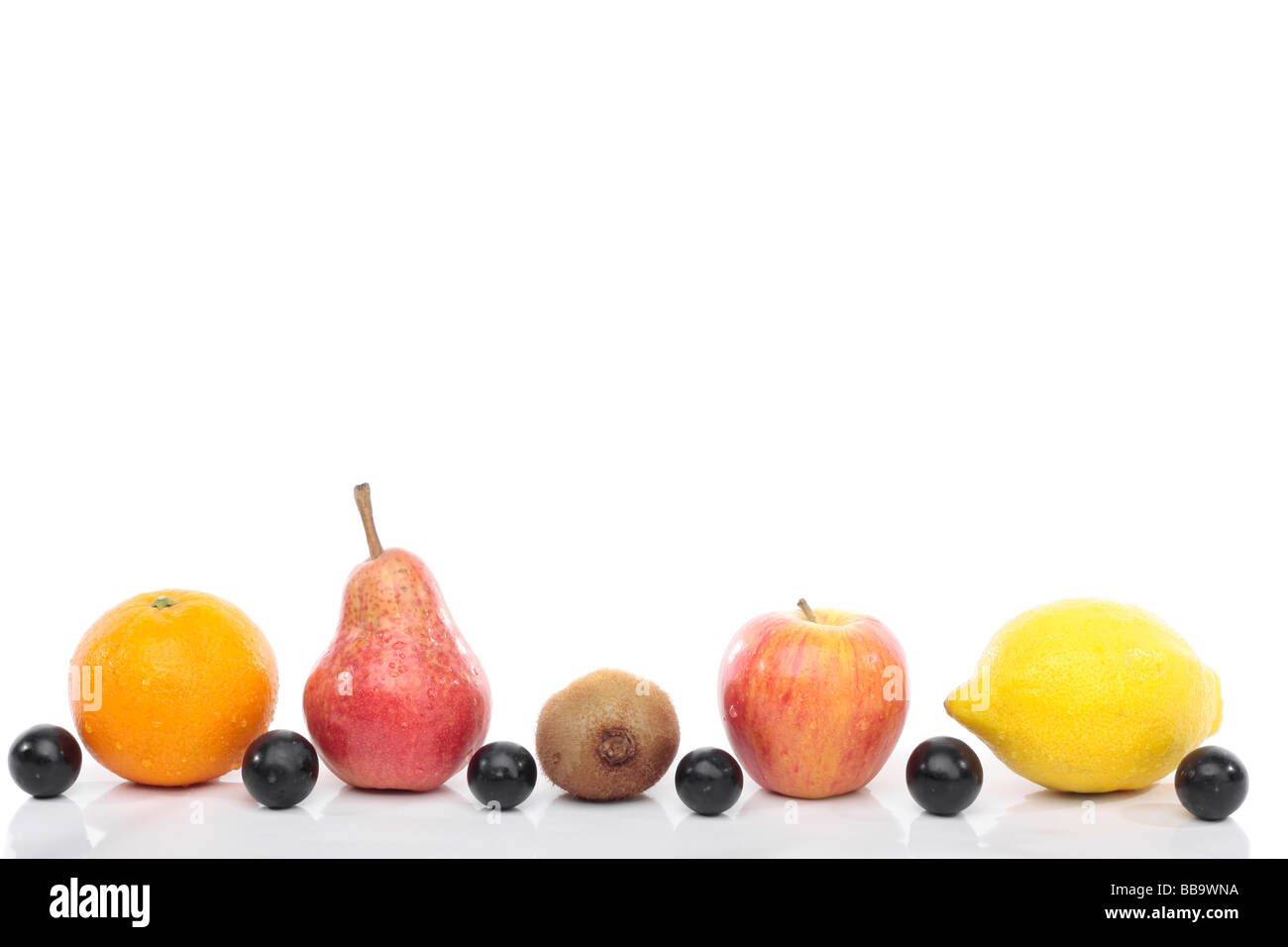 Fruit selection over white Stock Photo - Alamy