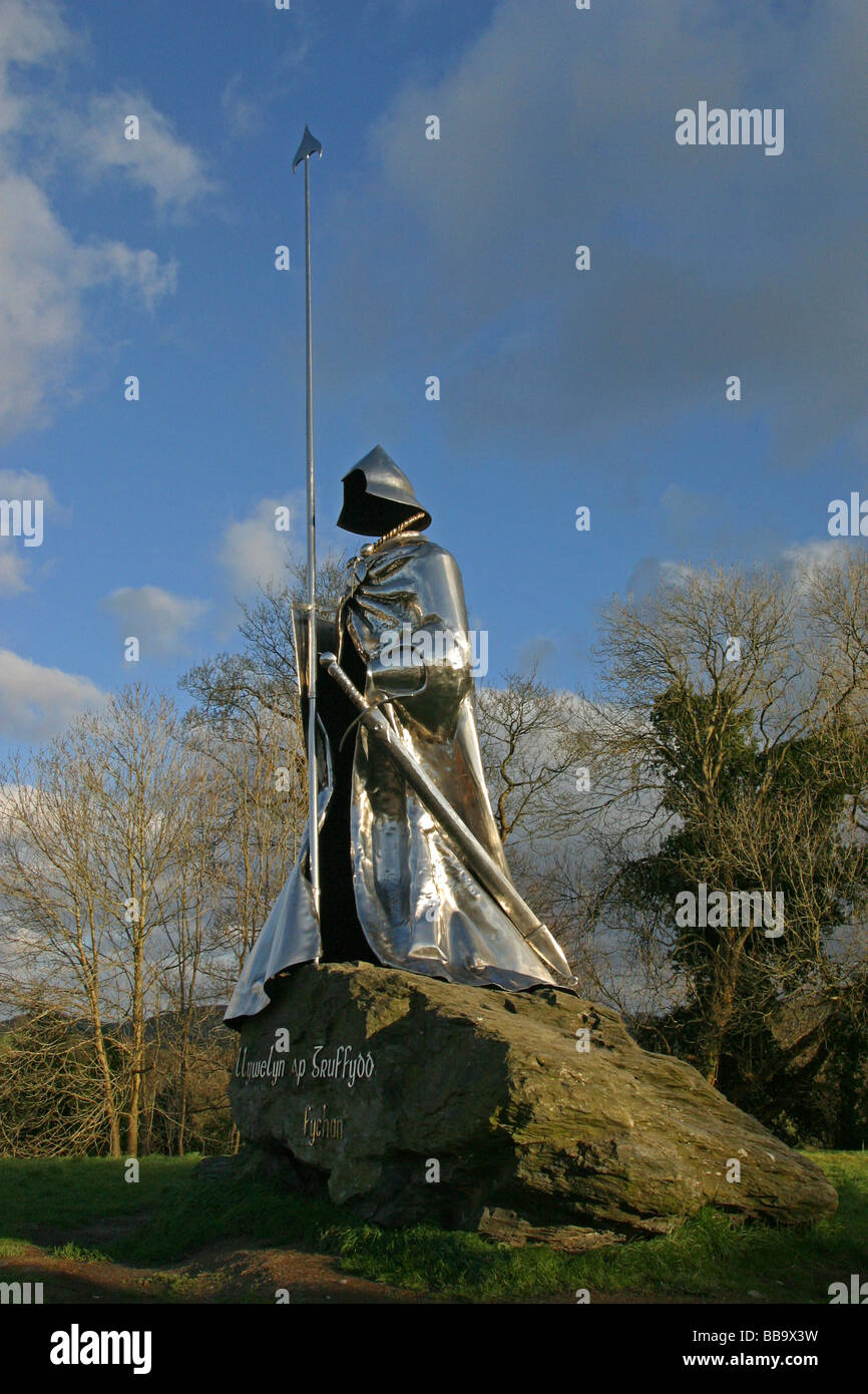lywelyn ap Gruffudd Fychan Statue monument in stainless steel near ...