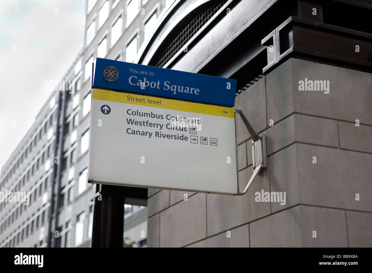 Cabot Square Sign Stock Photo - Alamy