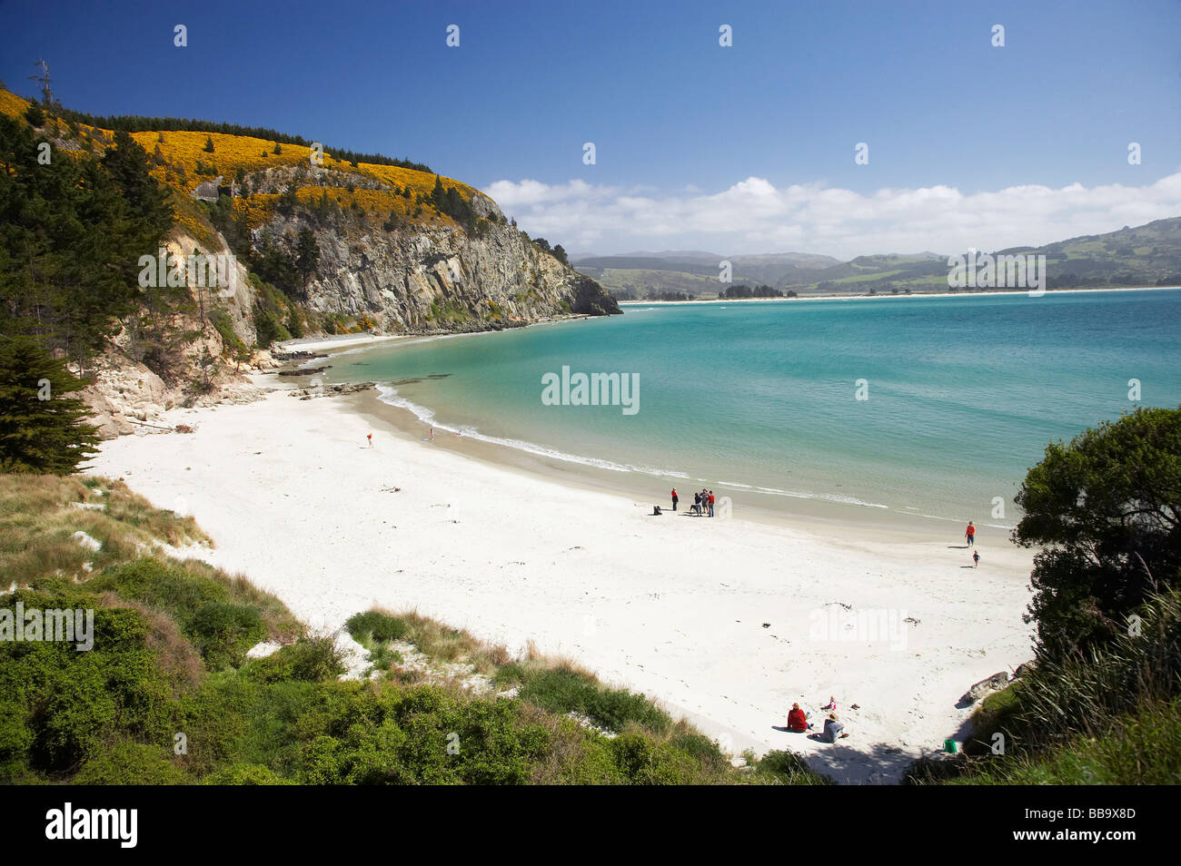 Beach by Doctors Point viewed from Mapoutahi Historic Maori Pa Site ...