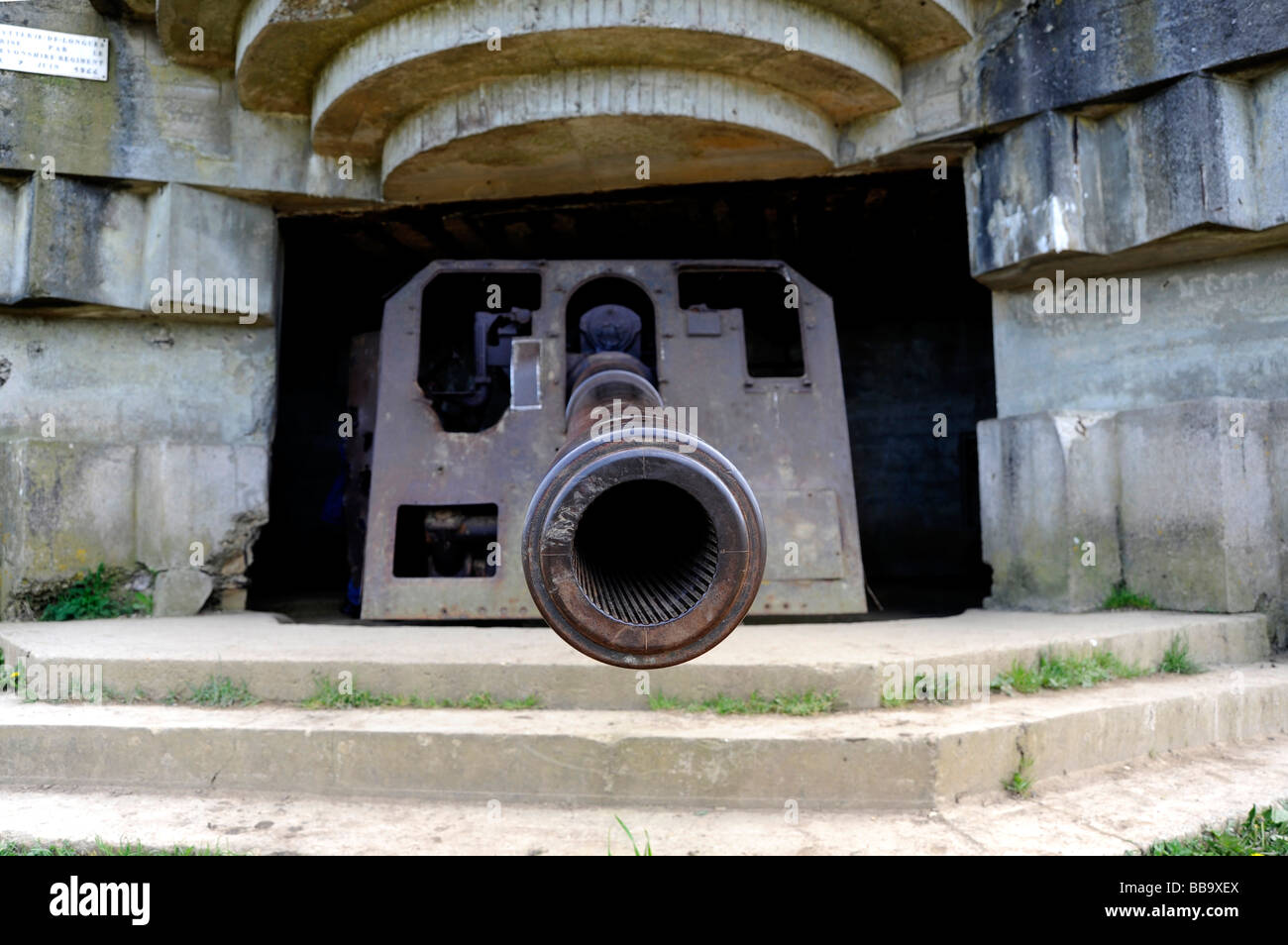 D Day German battery at Longues sur Mer Landing beach Calvados Normandy ...