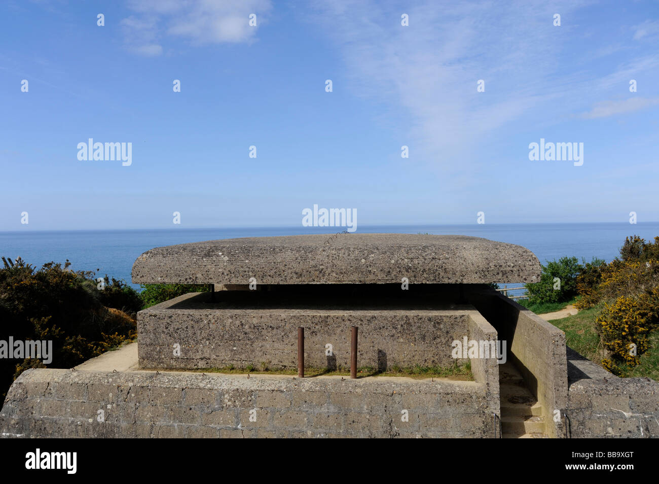 D Day German battery at Longues sur Mer Landing beach Calvados Normandy ...
