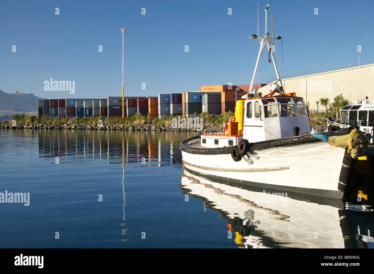 Fishing Boat and Containers Port Chalmers Otago Harbour Dunedin Otago ...