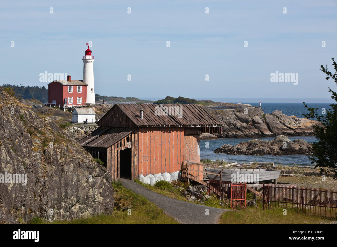 Fisgard lighthouse at Fort Rodd Hill in Victoria BC Canada Stock Photo ...