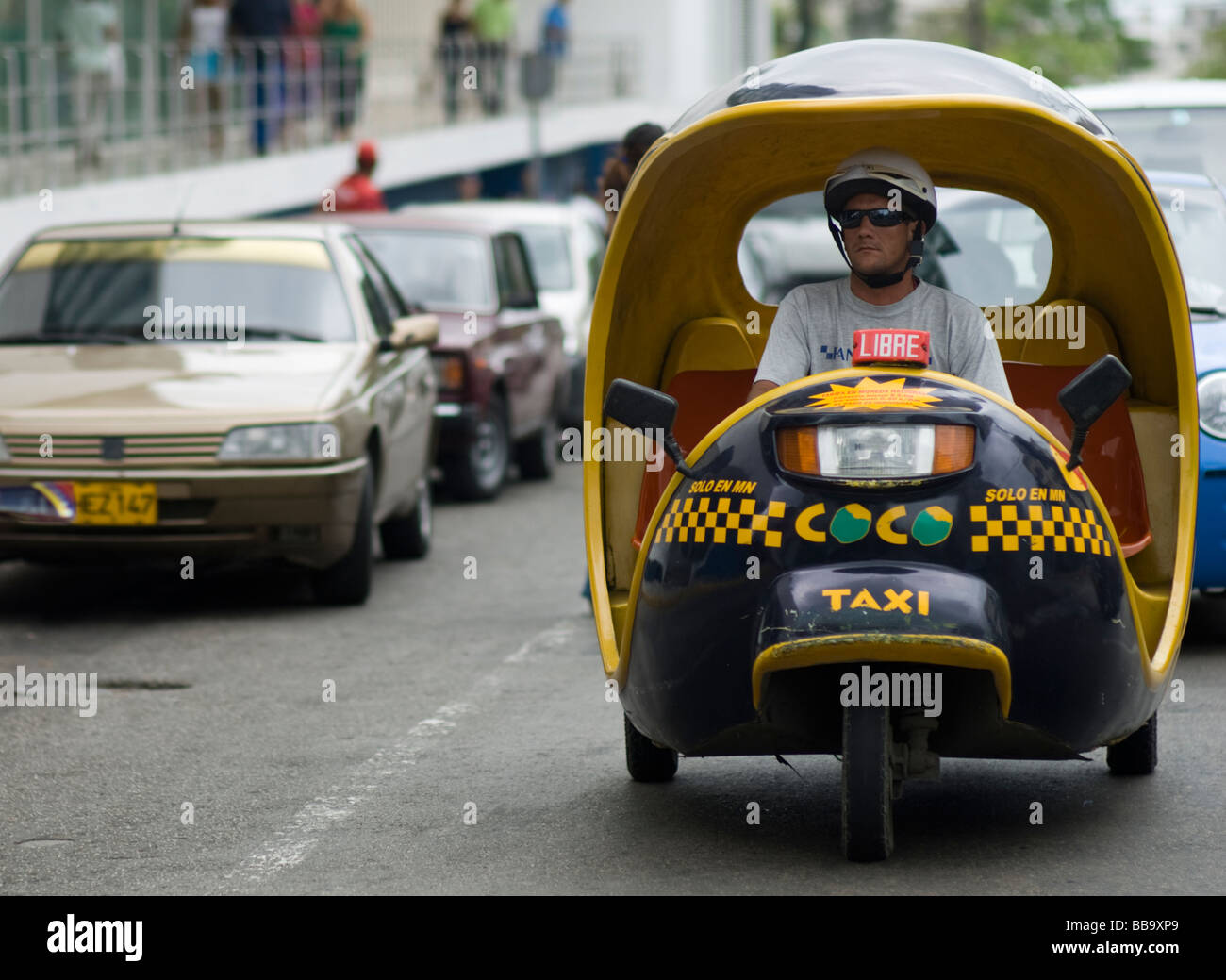 Motorcycle Taxi in traffic in Havana, Cuba. © Craig M. Eisenberg Stock ...