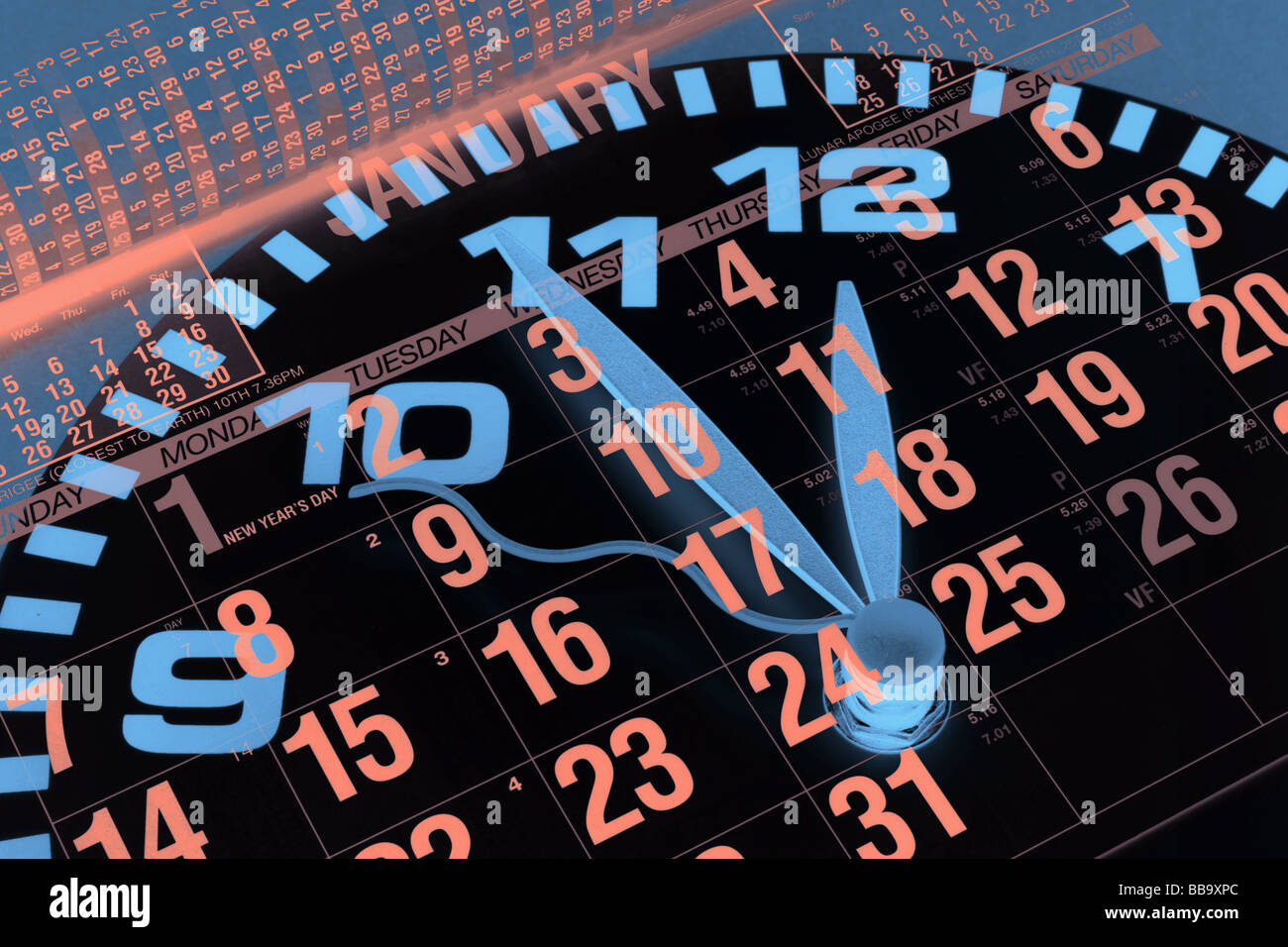 Clock and Calendar Stock Photo - Alamy