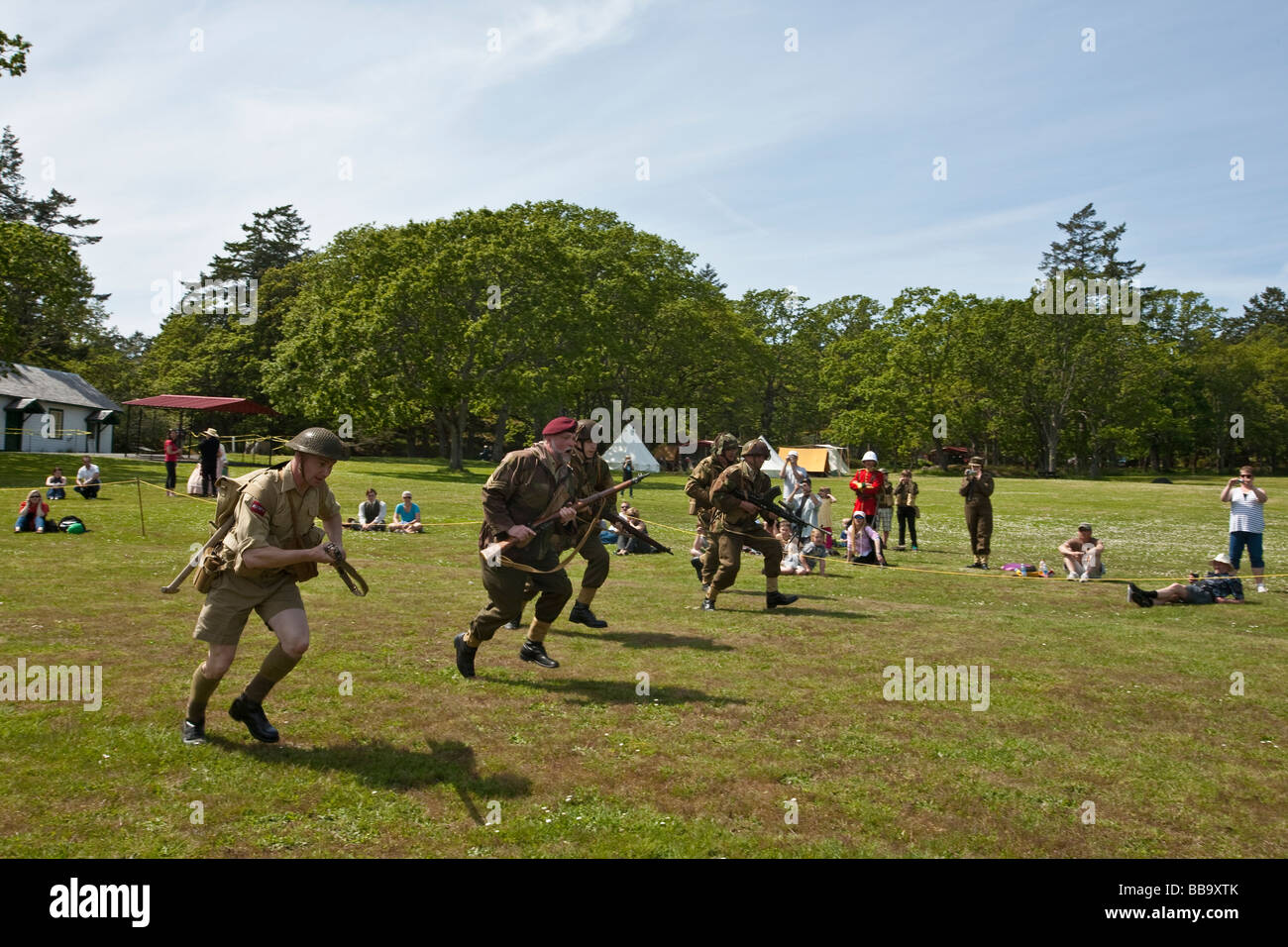 Military demonstration at Fort Rodd Hill Victoria Day in Victoria BC ...