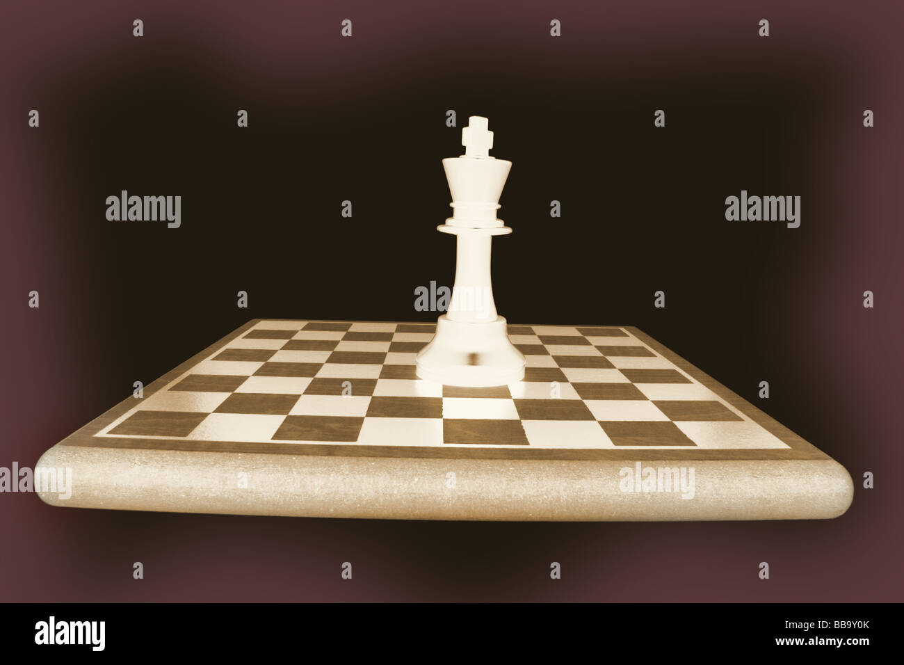 King Chess Piece on Chess Board Stock Photo - Alamy