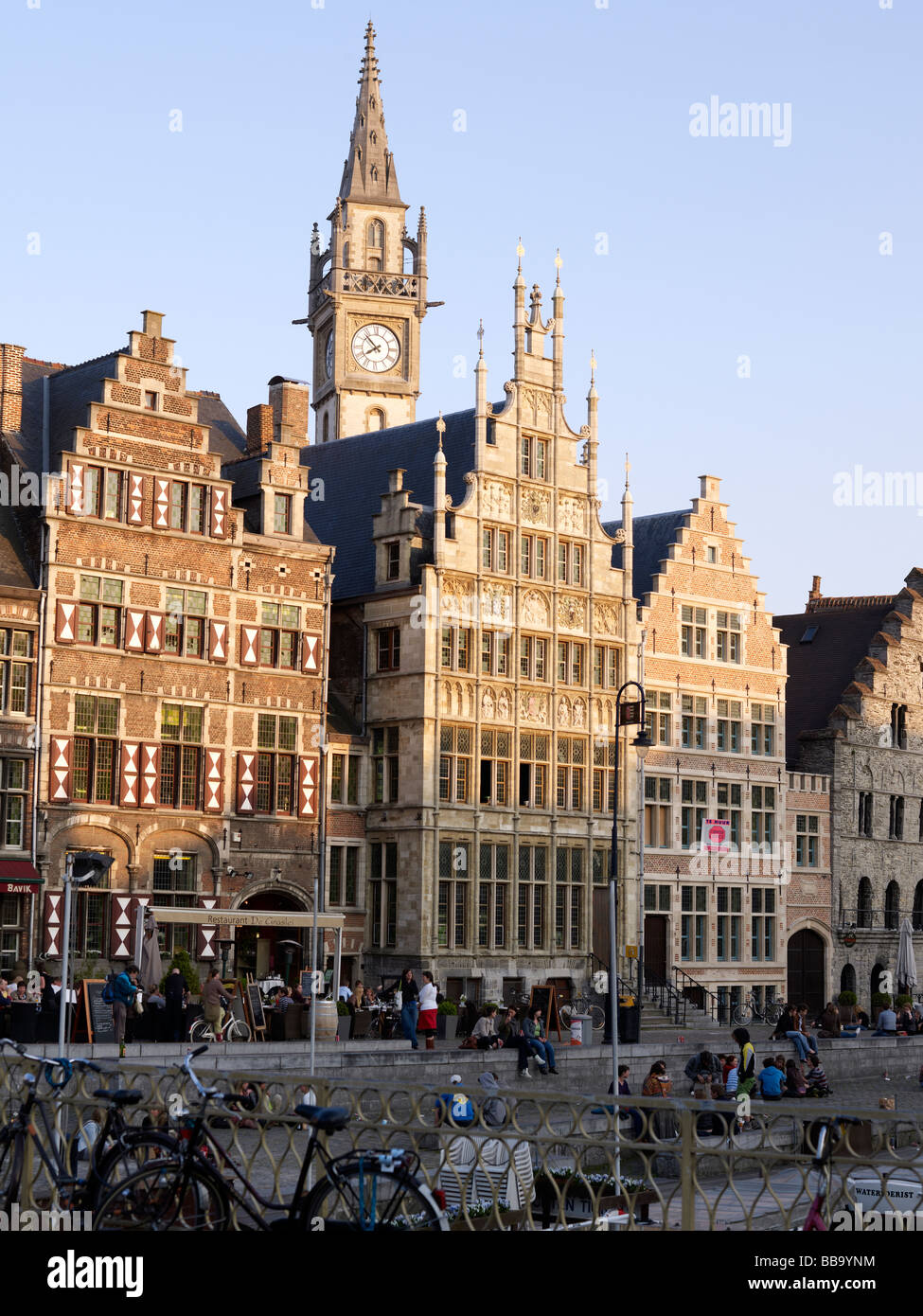 Graslei and Korenlei waterfront of Ghent Stock Photo - Alamy