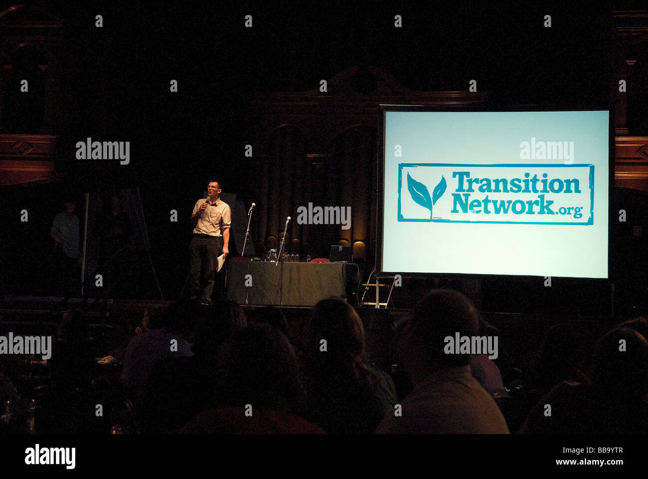 Rob Hopkins addressing the Transition Towns conference 2009 Stock Photo ...