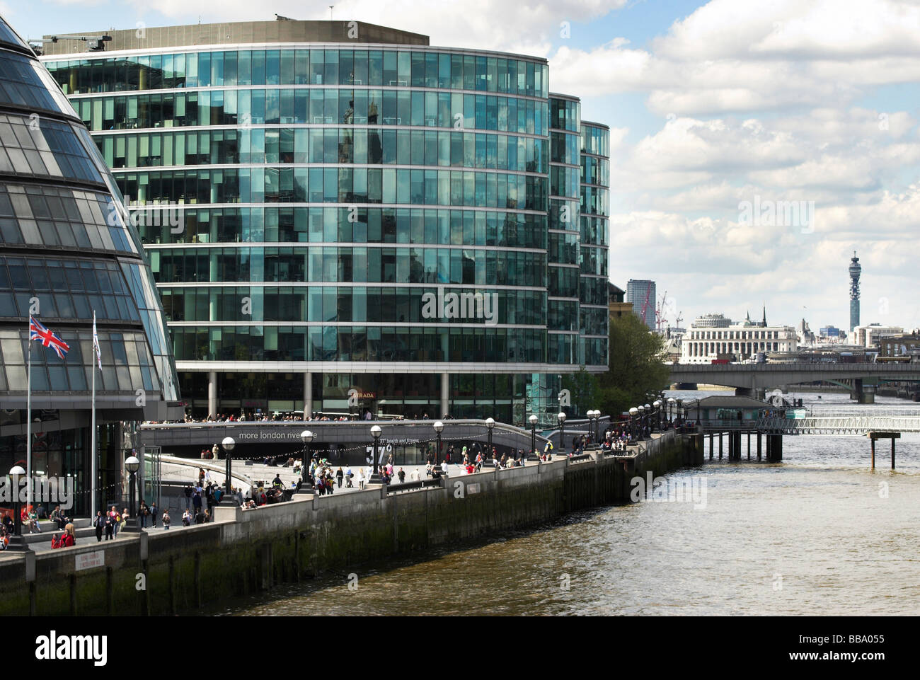 Pier walkway riverside people hi-res stock photography and images - Alamy