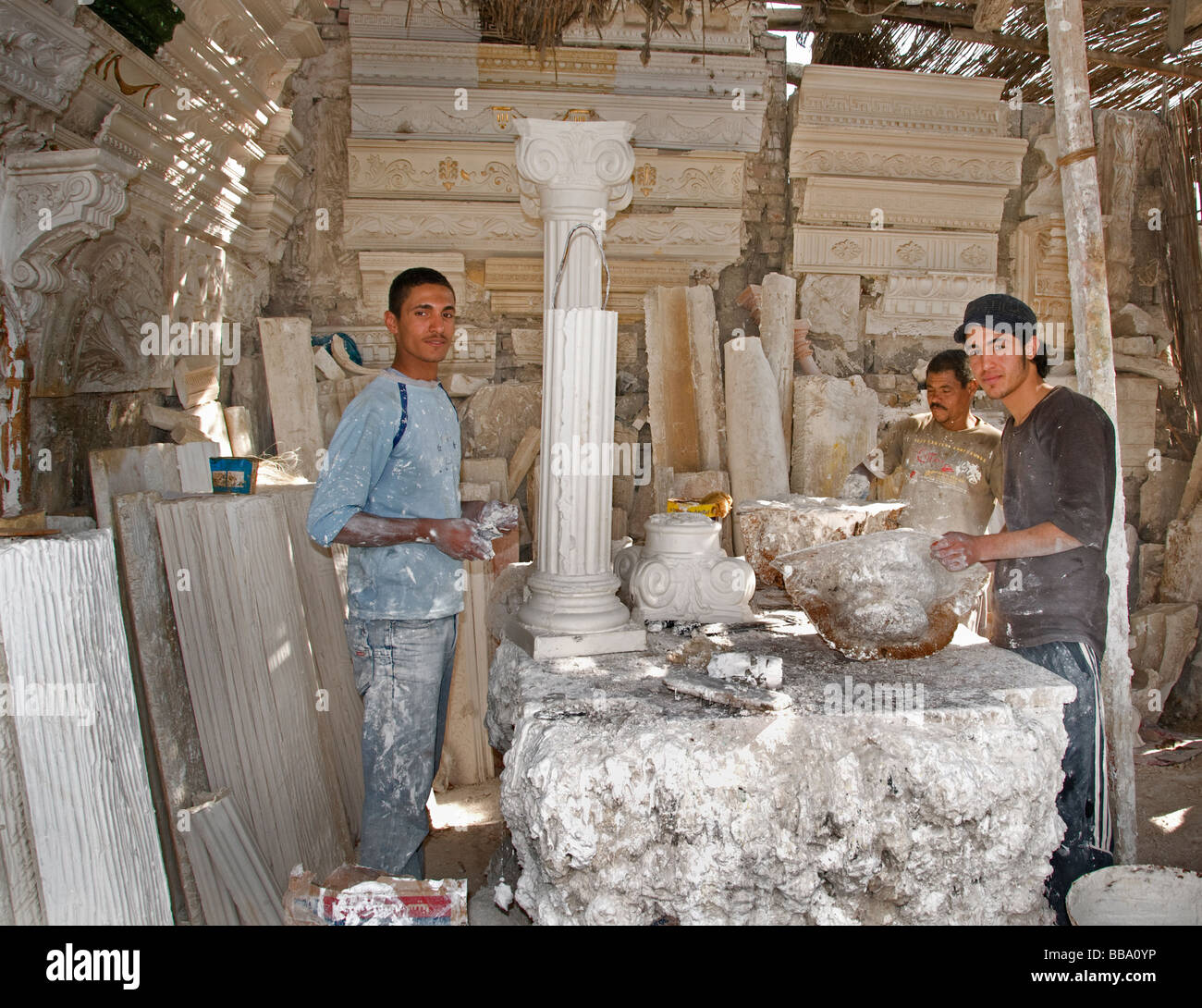 Cairo Egypt pottery plaster cast image figure on the boarder of the ...