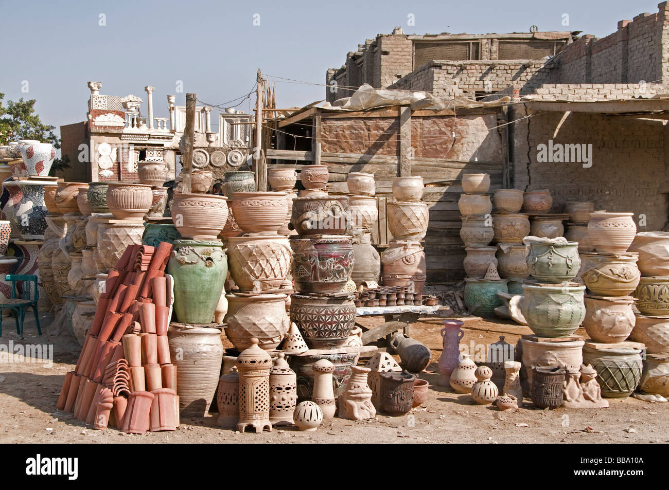 Cairo Egypt pottery plaster cast image figure on the boarder of the ...