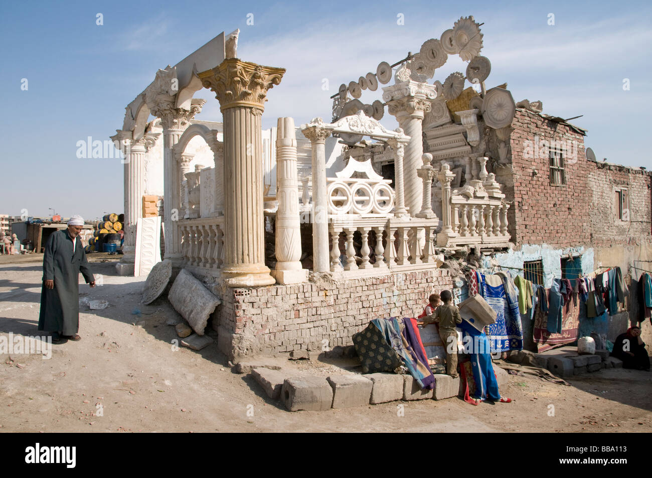 Cairo Egypt pottery plaster cast image figure on the boarder of the ...
