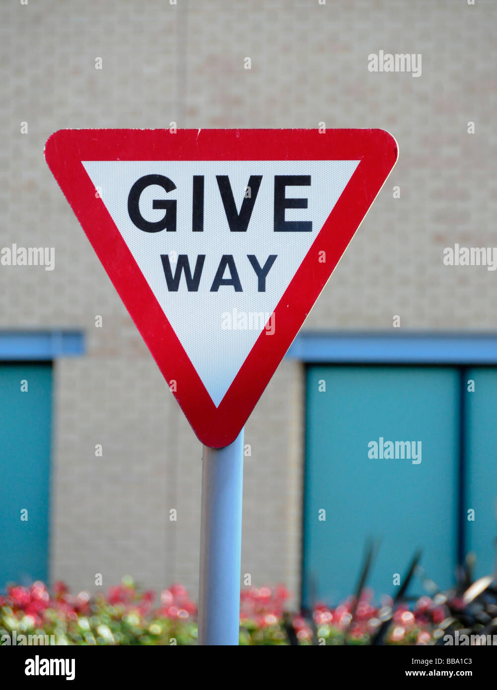 Give Way road sign on Country Lane Stock Photo - Alamy