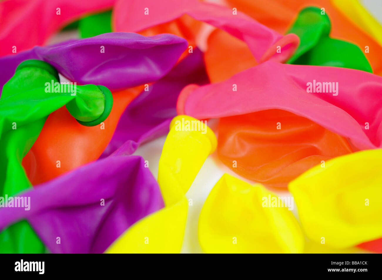 Deflated balloons closeup Stock Photo - Alamy