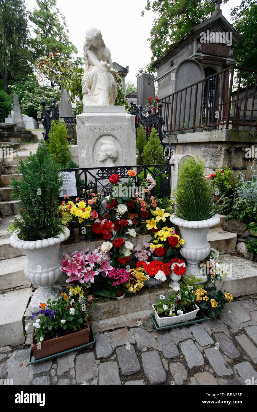 Frederic Chopin grave site Pere Lachaise cemetery Paris Stock Photo - Alamy