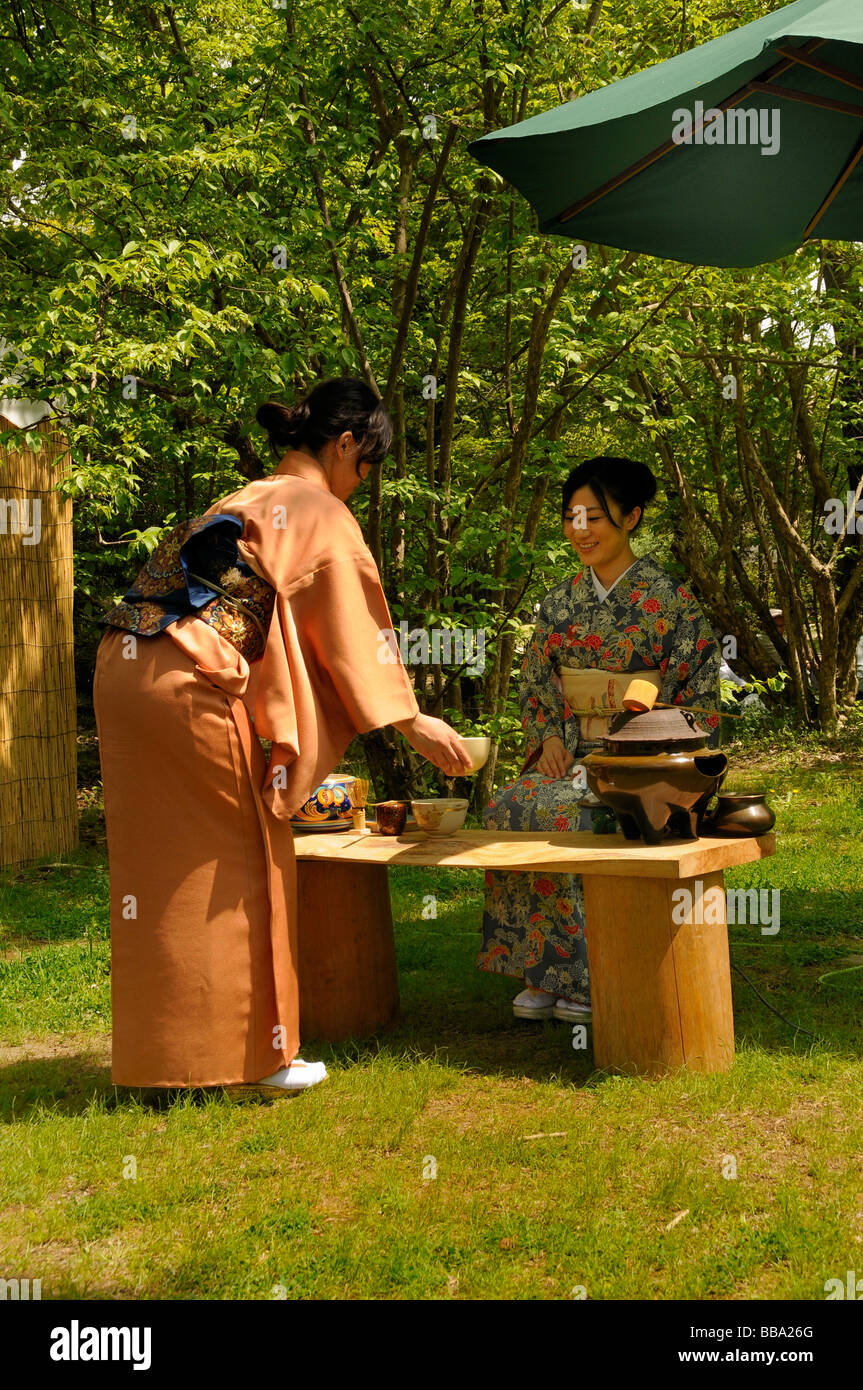 Outdoor tea ceremony in Kyoto, Japan, Asia Stock Photo - Alamy