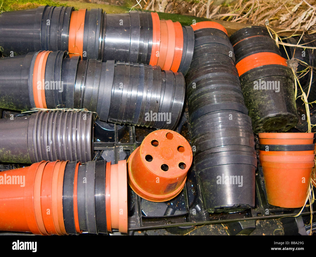 Old plastic plant pots hi-res stock photography and images - Alamy