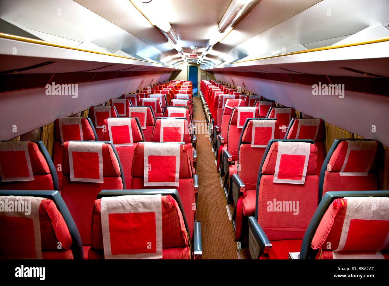 Inside an old aircraft cabin Stock Photo - Alamy