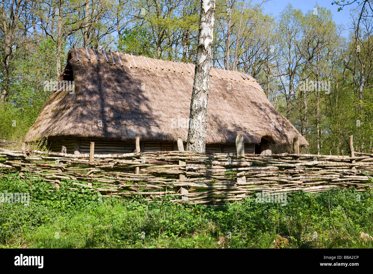 Old longhouse from Stone age reconstruction Stock Photo - Alamy
