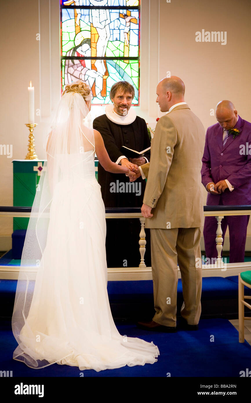 Wedding ceremony in a church Stock Photo - Alamy
