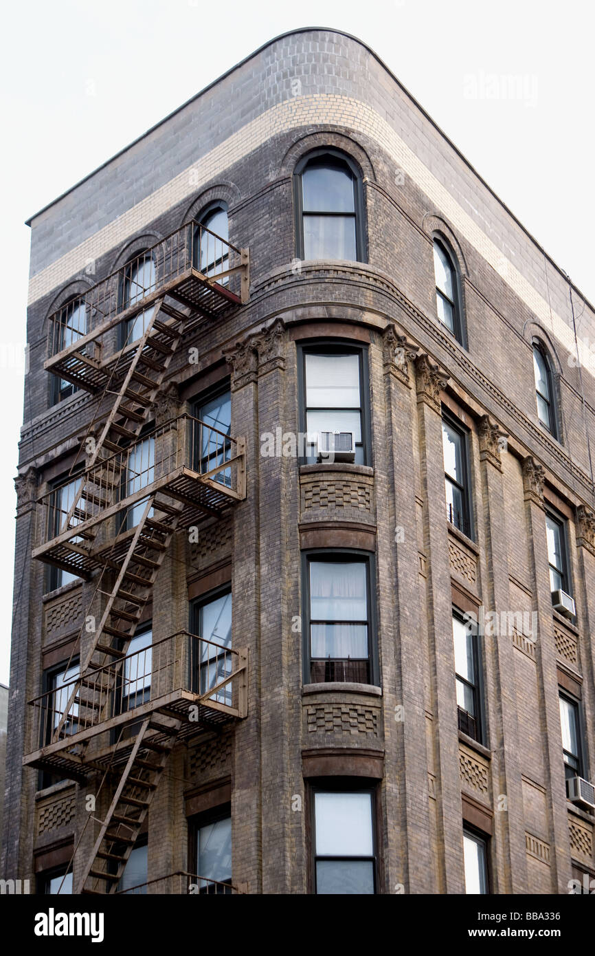 Fire escape on the side of a building Stock Photo - Alamy