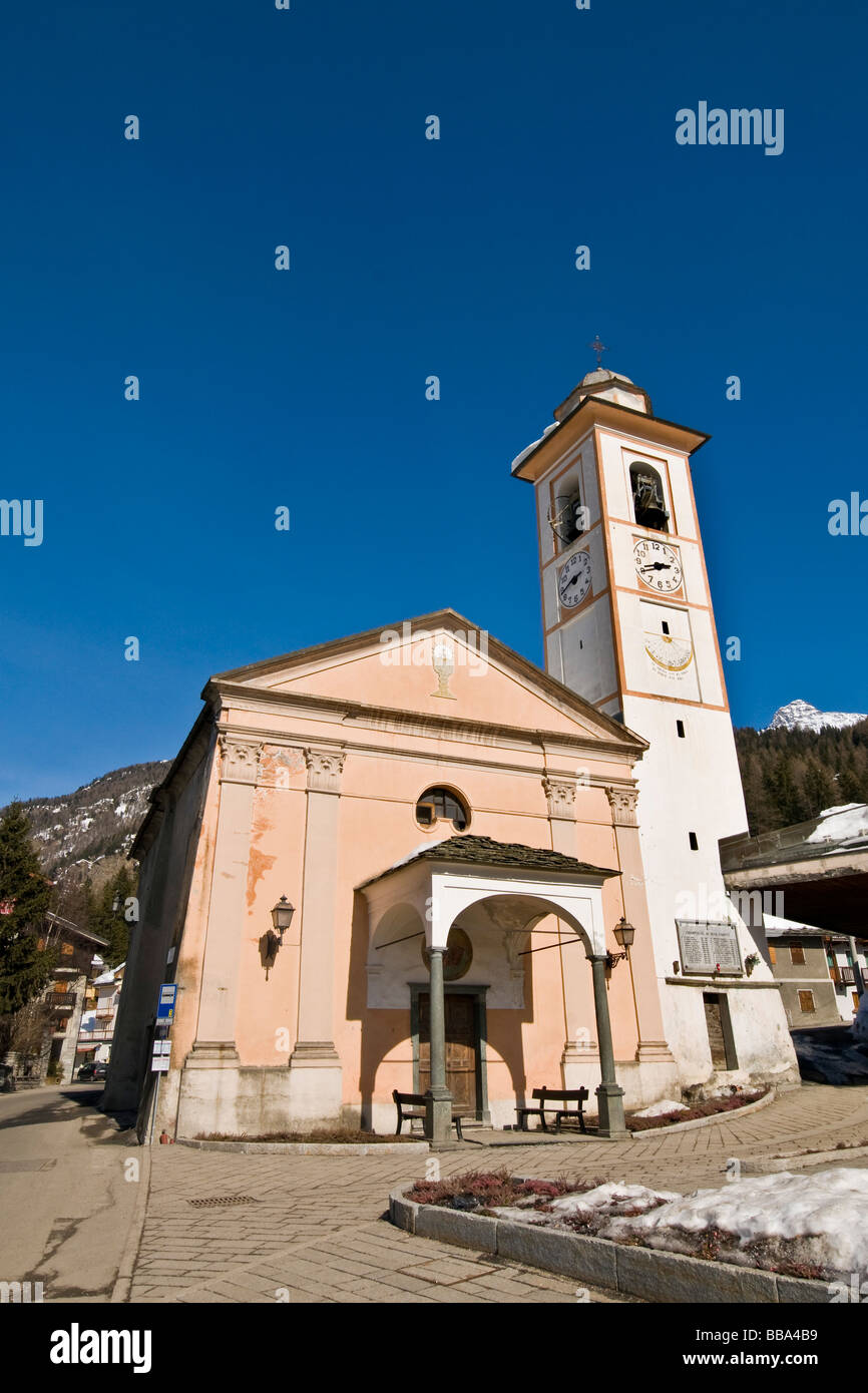 Parish Church to Champoluc Ayas Italy Stock Photo - Alamy