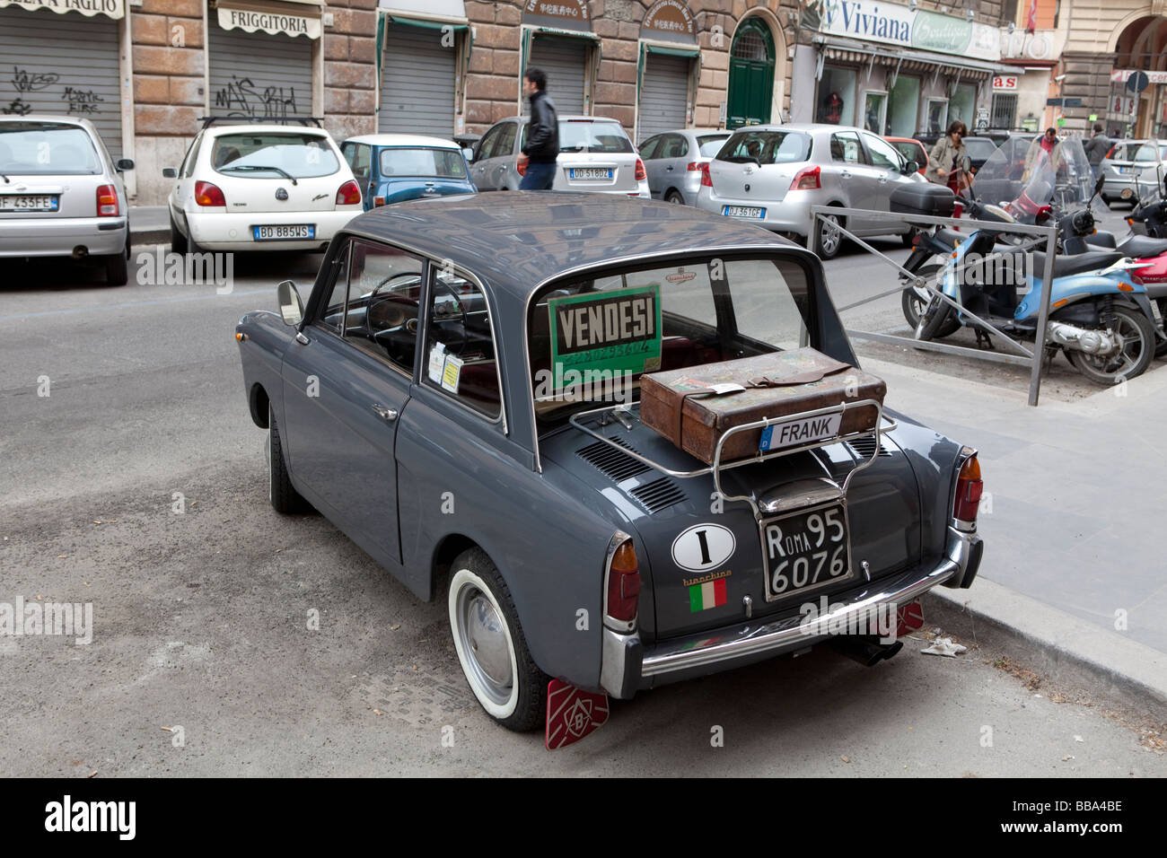 Autobianchi Bianchina (Fiat) in Trastevere, Rome, Italy Stock Photo - Alamy