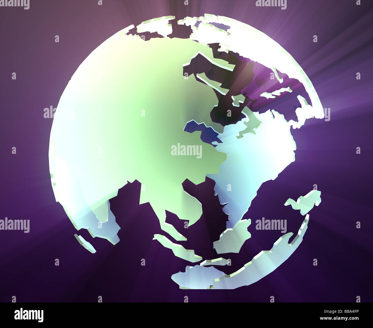 Globe map illustration of Asia and Pacific Stock Photo - Alamy
