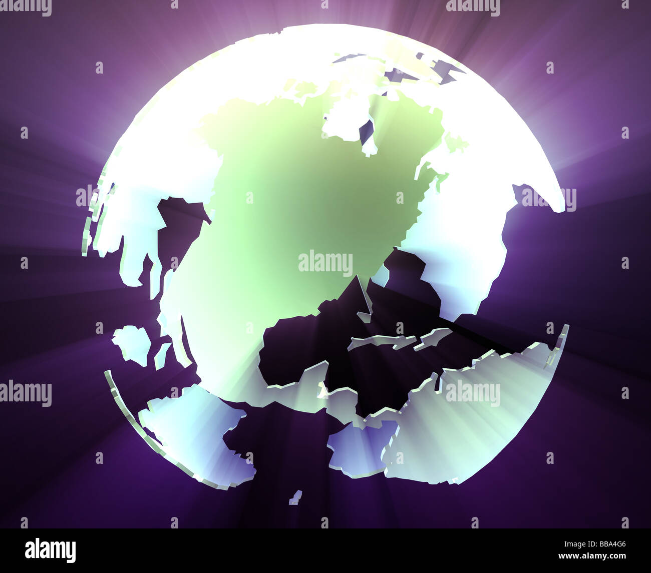 Globe map illustration of the Americas continents Stock Photo - Alamy