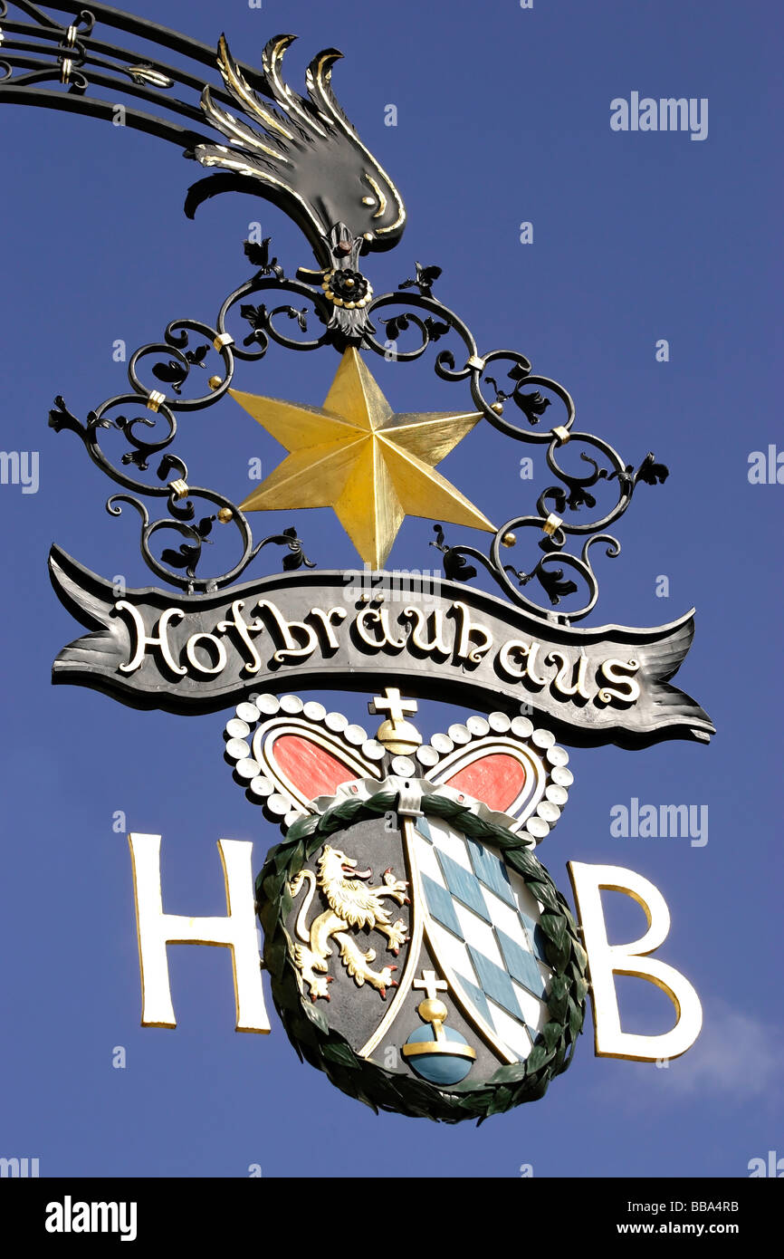 Hofbräuhaus Beer Sign Stock Photo - Alamy