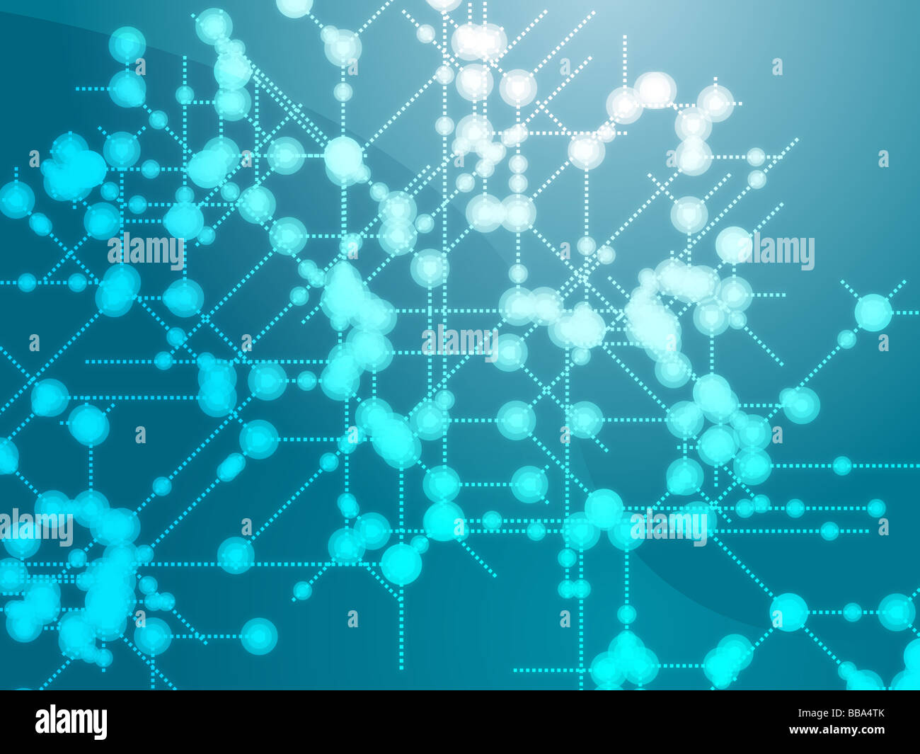Abstract illustration of technical data nodes and flows Stock Photo - Alamy