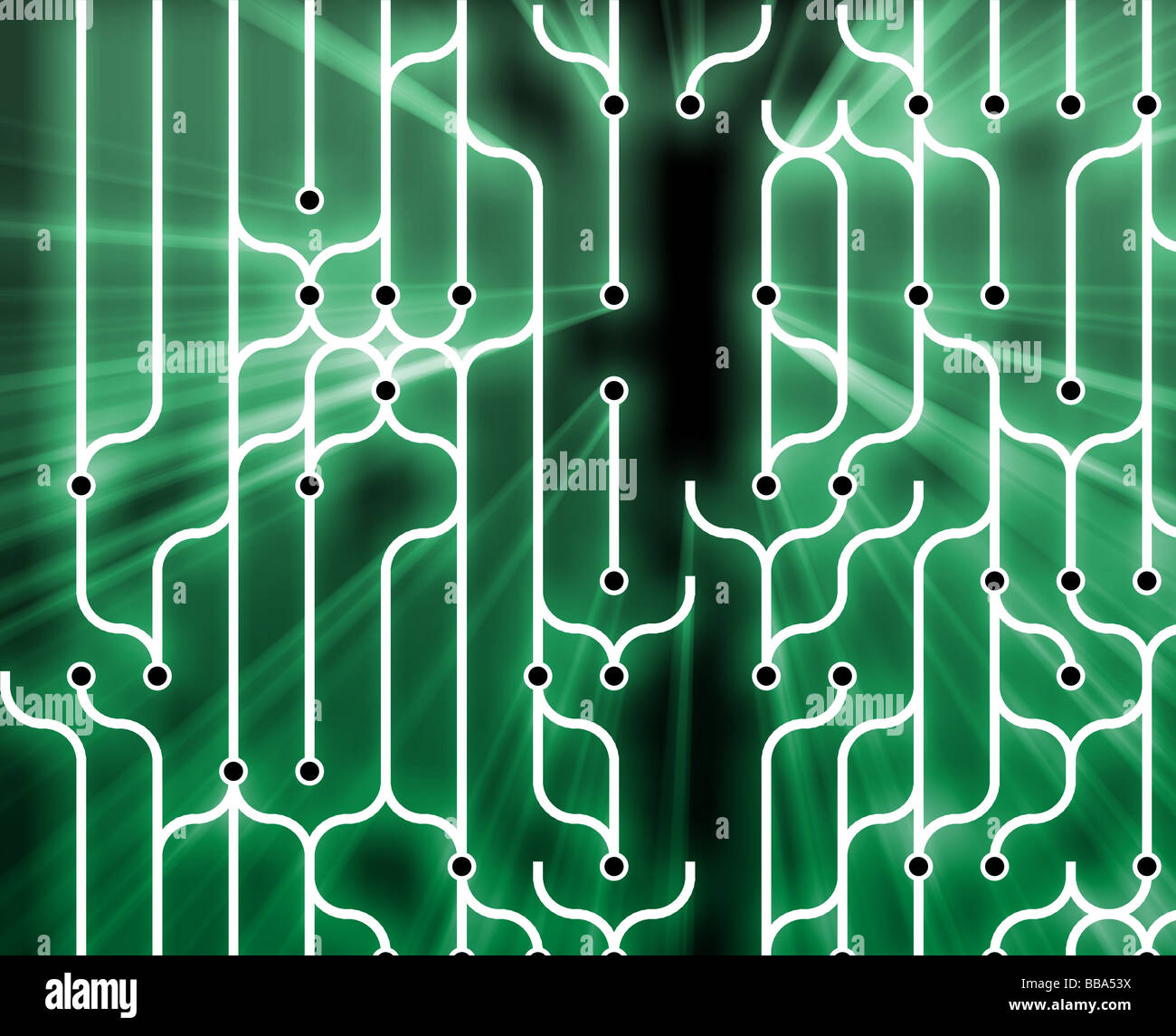 Abstract wallpaper illustration of electronic circuitry patterns Stock ...